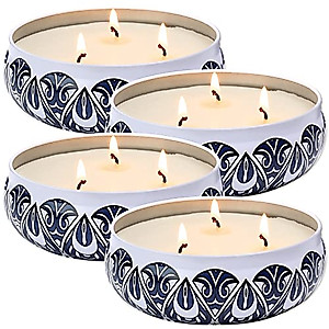 Citronella Candles Outdoor Large, 4 Pack 12 oz Soy Wax Jar Candles, Citronella Candles for Summer Patio Garden Yard Balcony