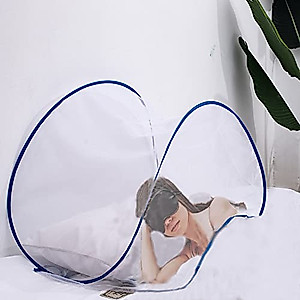 CMINGJ Portable Mosquito Head Net Foldable Pop-Up Travel Mosquito Net for Bed Free Installation-Large Size Suitable for Bedroom, Camping, nap (Large)