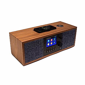 Grace Digital Mondo Elite Duo Smart Internet Radio, Bluetooth, Wi-Fi, 7-Day Alarm – Microphone Free (Walnut)