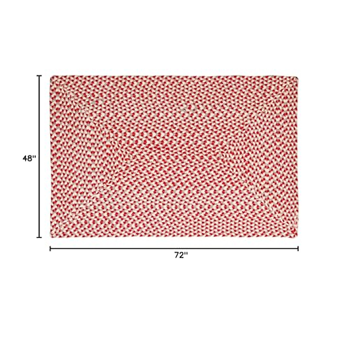 Super Area Rugs Tri-Color Cotton Farmhouse Braided Cotton Rug - Buffalo Check Red,White,Gray 4' x 6' Rectangle