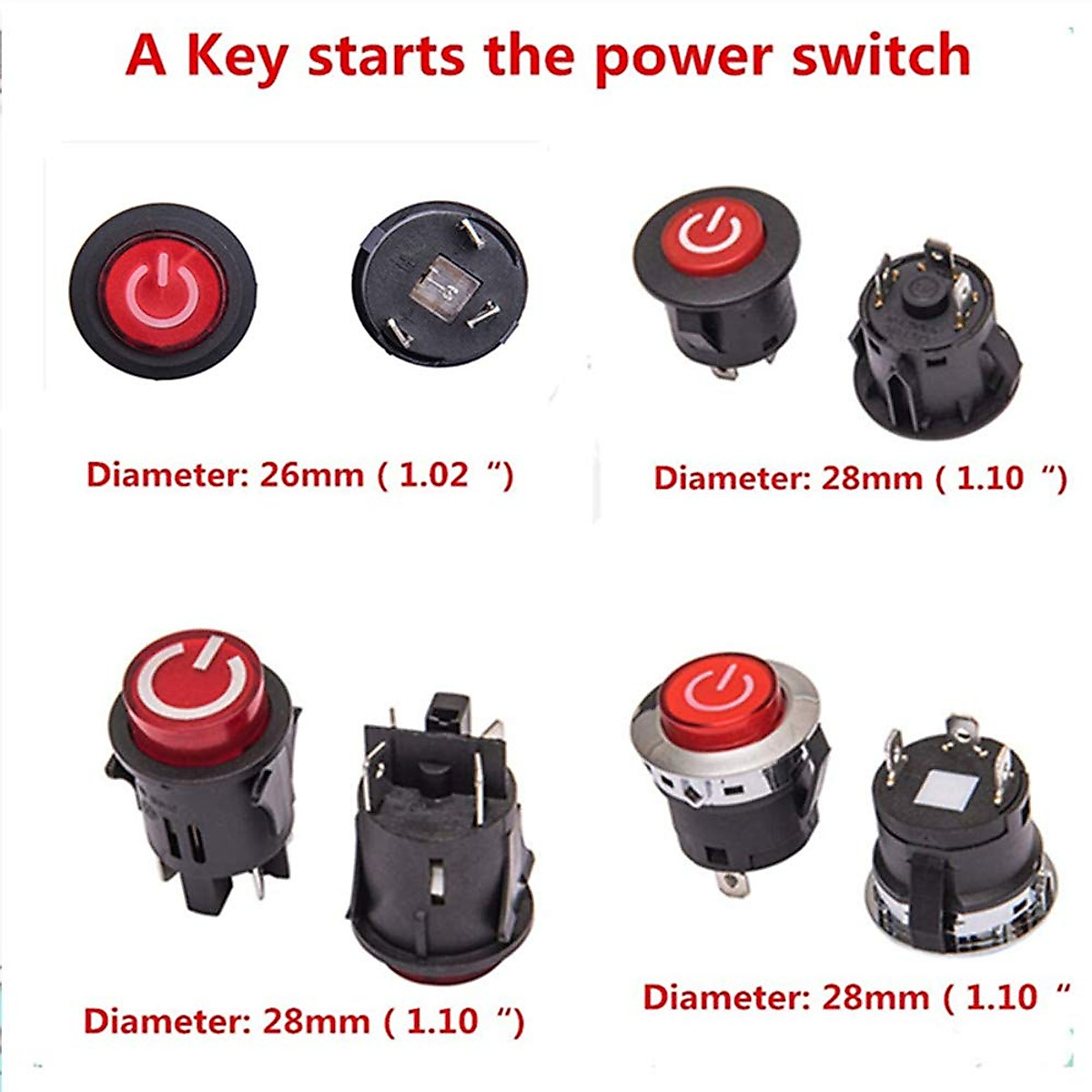 weelye A Key Starts The Power Switch Button Start Switch Accessory for Kids Powered Ride on car Children Electric Ride on Toys Replacement Parts