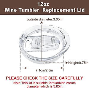 XccMe 12oz Wine Tumbler Replacement Lids,Inner Diameter 2.8'' X 2.8'',2 Pack Spill Proof Splash Resistant Silicone Sliding Covers,Straw Friendly, BPA Free