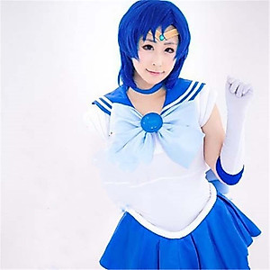 US size Women's Sailor Mercury Cosplay Costumes Mercury skirt suit (Female M)