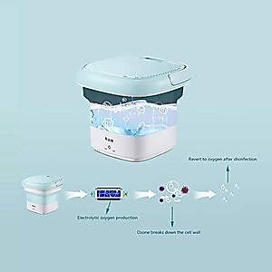ZKU 2020 Upgraded Portable Washing Machine, Folding Automatic Laundry Machine, Turbine Washer, USB Cable, Low Noise, Mini Washing Machine for Camping, Dorms，Apartments， Business Trip - Blue