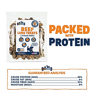 PUPDAWGS Beef Lung Dog Training Treats | Dog Dental Chews | Healthy Dog Treats Training | Low Calorie Dog Treats | Dehydrated Dog Treats Natural | Beef Lung Training Treats for Dogs (8oz Package)
