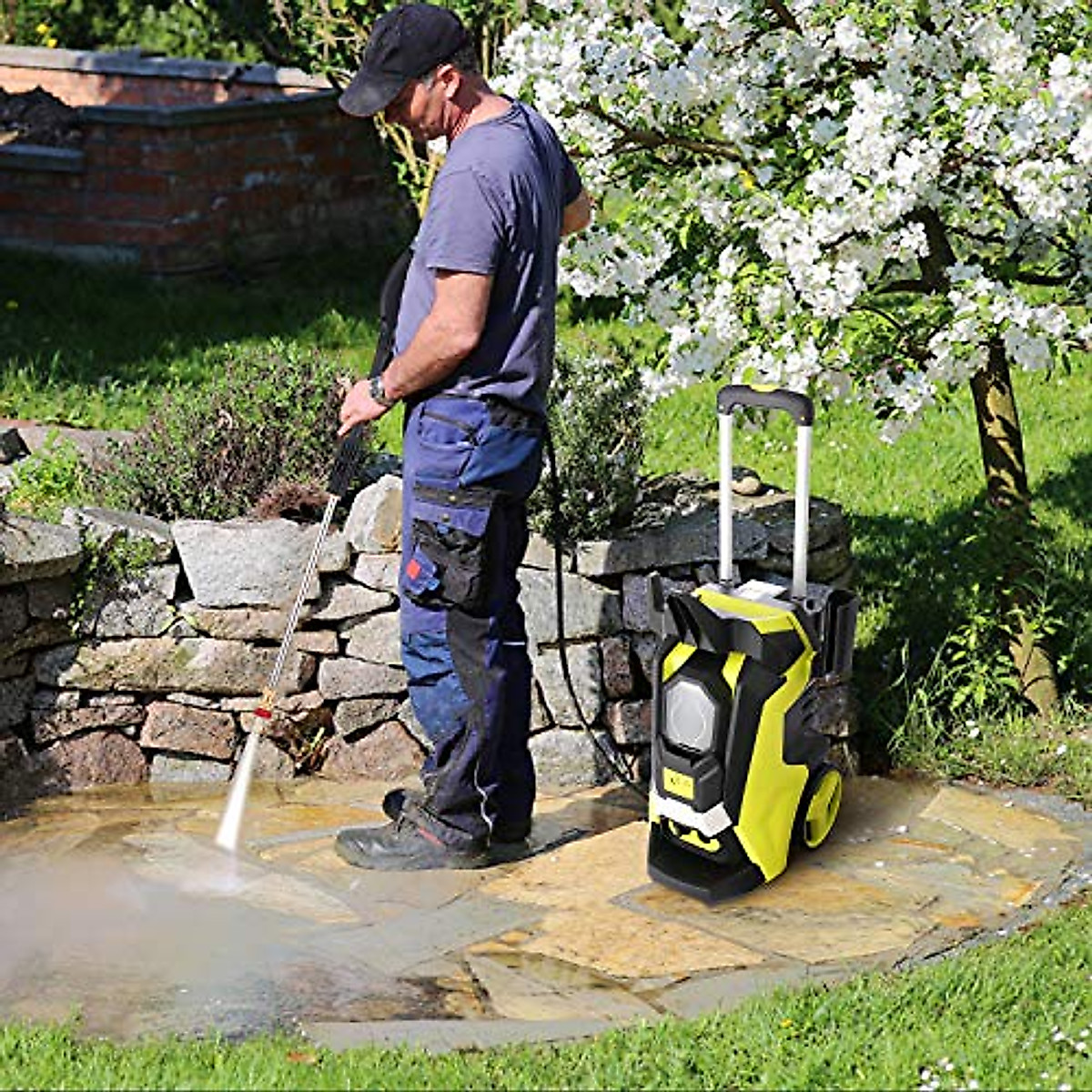 mrliance Electric Pressure Washer 2.1 GPM Smart High Pressure Power Washer 1800W Powerful Cleaner Machine with Hose Reel, 4 Nozzles, Touch Screen 3 Gear Level,15 Level Pressure