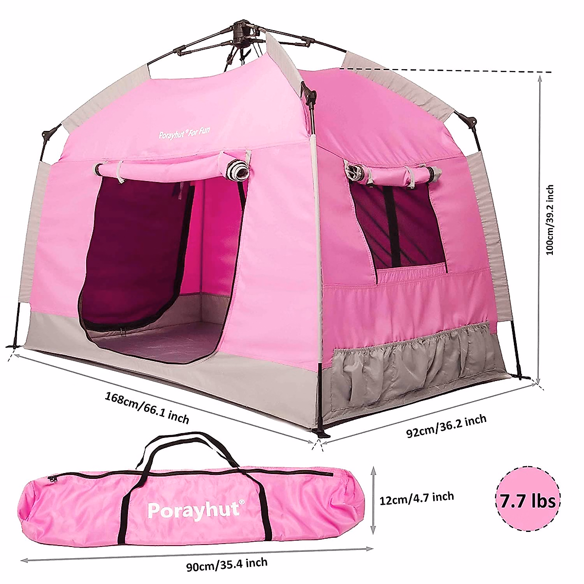 Kids Play Tent-Portable Playhouse Children House -Easy Set up Indoor Outdoor with Carry Bag for Kids-Light Strip Design for Night use -Space for Children and Parents-Birthday