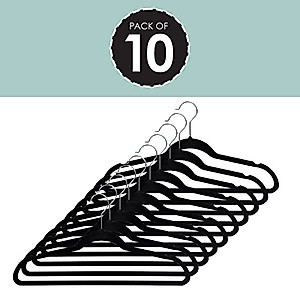 10 PACK VELVET HANGER BLACK