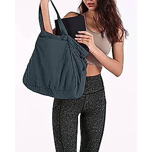 18L Side-Cinch Shopper Bags Lightweight Shoulder Bag Tote Handbag for Shopping Workout Beach Travel