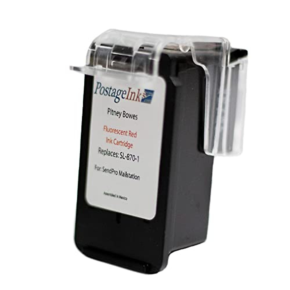 PostageInk.com PB SL-870-1 Red Fluorescent Compatible Ink Cartridge for SendPro Mailstation (CSD1) Meters