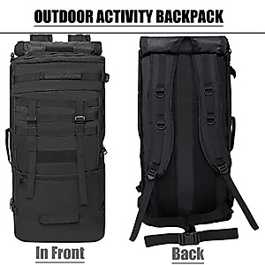 IFANGZHIWUI Hiking Backpacks 50L Camping Backpacks for Men Women 600D Oxford Outdoor for Traveling With Waterproof cover (black, 50L)