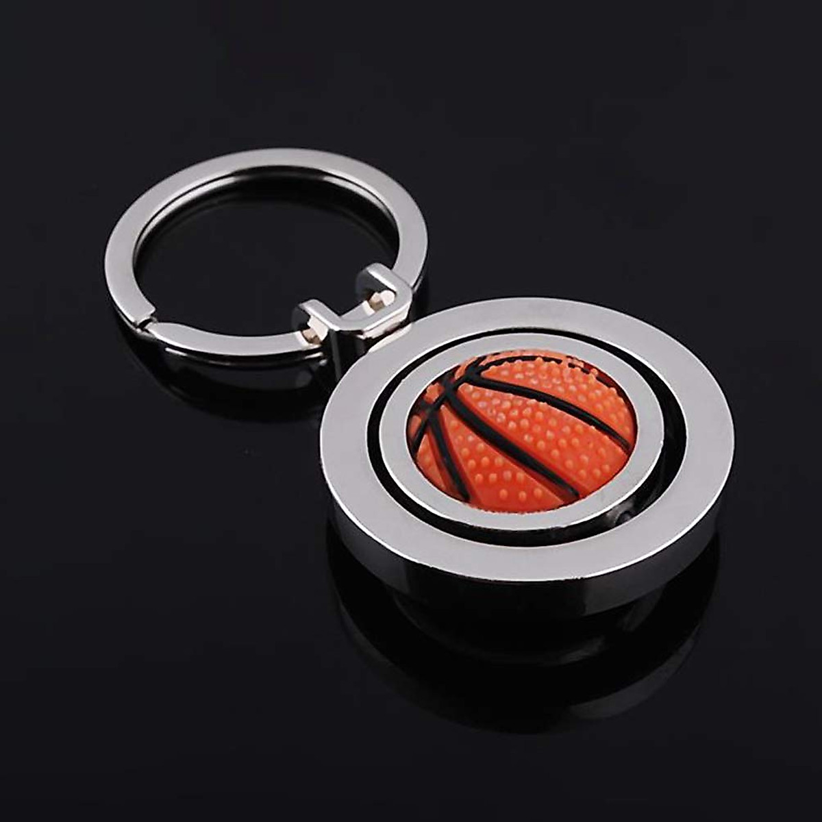 YQIMYIM 3D Rotating Basketball Key Chain Keyring Creative Gifts Accessories