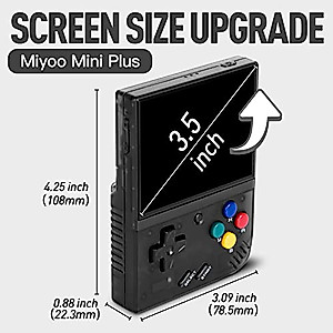 Miyoo Mini Plus Handheld Game Console, with Dedicated Storage Case, 3.5 Inch IPS 640x480 Screen, 64G TF Card with 10,000+ Games, 3000mAh 7+Hours Battery, Support Wireless Network (Purple 64G+Case)