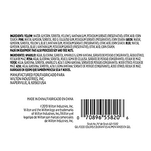 Wilton Gel Food Color Set, Primary, 0.3 Fl Oz, Pack of 4