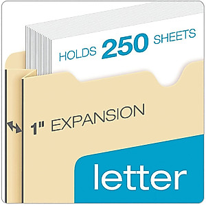 Office Depot Manila File Jackets, 1in. Expansion, 8 1/2in. x 11in., Box of 50, OD24910