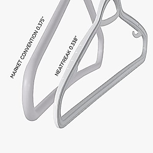 Set of 10 Slim Clothes Hanger by Neatfreak! - Space Saving Hangers For Clothes, Pants, Lingerie and Accessories - Robust White Plastic Hangers With Hooks and Pants Bar - 10 Pack