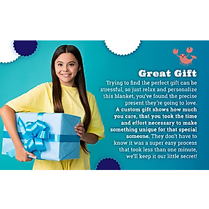 Personalized Fleece Blanket - Custom Throw Blankets for Adults Men Women Kids - Nautical Theme Navy Blue Anchor (Baby/Pet 30"x40")