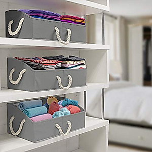 Sorbus Storage Bins [3-Pack] Fabric Storage Baskets, Foldable Closet Organizer Trapezoid Storage Box (Grey)