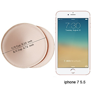 SERMICLE Bra Inserts 4 Pairs, Bra Pads Sewed Stitched Removable for Sports Bra B/C,C/D & D/E Cup Optional (Beige Round, C/D Cup)