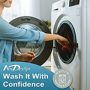 AnyDesign Ocean Theme Kitchen Dish Towel Beach Seashell Coral Starfish Hand Dying Towel Sea Creature Tea Towel for Cooking Baking Kitchen Accessories, Set of 2, 18 x 28 Inch