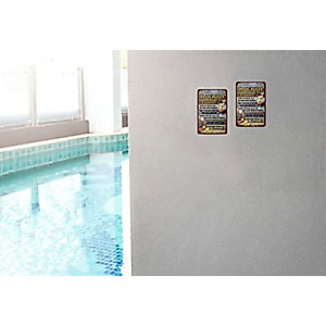 Pool Metal Signs Swimming Pool Rules House Decoration, Swimming Pool Rules Funny Signs For Club Bar Pub Gym Garden Gate Drinking Fountains Poster Tin Sign Metal Sign 8x12 Inch