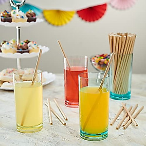 Kraft Paper Drinking Straws [200 Pack] 100% Biodegradable & Ink-free