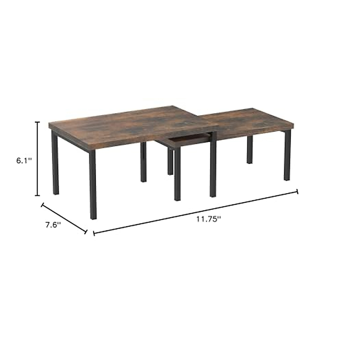 Simple Houseware Expandable Counter Shelf, Rustic Brown