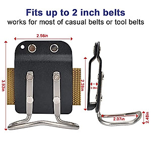 iGuerburn Hammer Holder Loop - Hammer Holster Clip on 2" Tool Belt, Hammer Belt Hook for Rip Claw Framing Hammer, Rock Heammer