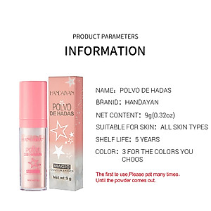 AKARY Body Glitter, Fairy Polvo De Hadas Shimmer Face Highlighter Powder & Blush Stick, Instant Glow Luminizer Duo, Glitter Face Hair High Gloss, Sparkle Smudge-Proof Highlighter Stick Party Makeup (#02 Fairy Pink)
