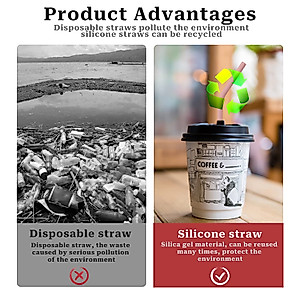 12 Pcs Reusable Silicone Straws, 10 inch Extra Long Silicone Drinking Straws for 30 oz and 20 oz Tumblers, Multicolor Straw with 2 Cleaning Brushes and 1 Bag (6 Straight + 6 Bent)