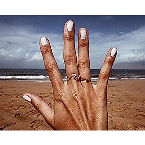 Pura Vida Silver Ocean Wave Ring - .925 Sterling Silver, Summer-Themed Design - Size 6