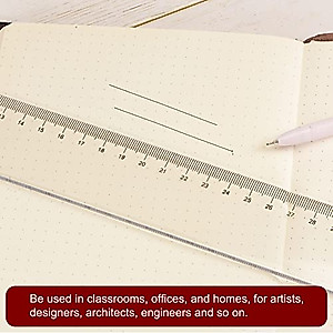 HARFINGTON 3pcs Straight Ruler 30cm Metric Clear Measuring Tool with PVC Bag for Classrooms Home Office, Transparent
