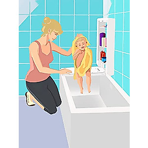 Bathtub Bench and Cabinet Anti-Slip Shower Chair and Bathroom Storage, White | FSA HSA Eligible