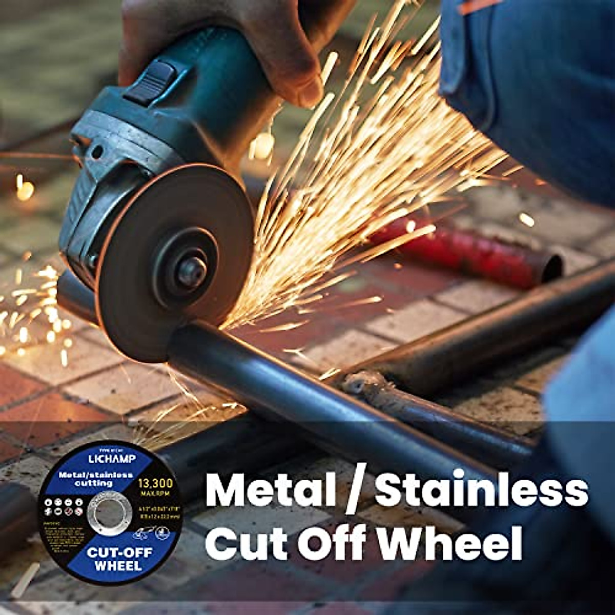 Lichamp 4-1/2 Cut Off Wheels for Metal, 10 Pack 4.5 inch Disc Cutting Wheel Cutoff Blade, 4.5"x0.045"x7/8", A010BK