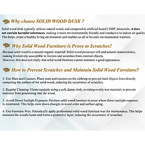 IBF Solid Real Wood Computer Desk, 60” Rustic Natural Real Wood Home Office Desk, Industrial Real Wood Writing Desk for Living Room, Metal Wooden Executive Workstation Computer Table, Brown, 60 Inch