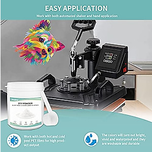DTF Powder White Digital Transfer Hot Melt Adhesive, 400g/14oz DTF Pretreat Powder for DTF Printer Direct Print on All Fabric Include Jeans Cotton T Shirt Textile etc
