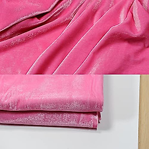 The Wide 60" Spandex Velvet Fabric for Costume, Apparel, Craft and Sewing by 2Yards(Pink 2Yards)