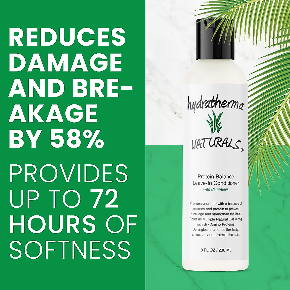 HYDRATHERMA NATURALS Protein Balance Leave-in Conditioner, 8 Oz