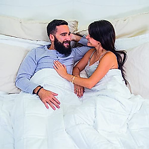 Bravilia Weighted Blanket Twin Size (48'' X 72'' Inches) Weight 15 LBS - Eco - Luxury Soft Cool 100% Cotton in White