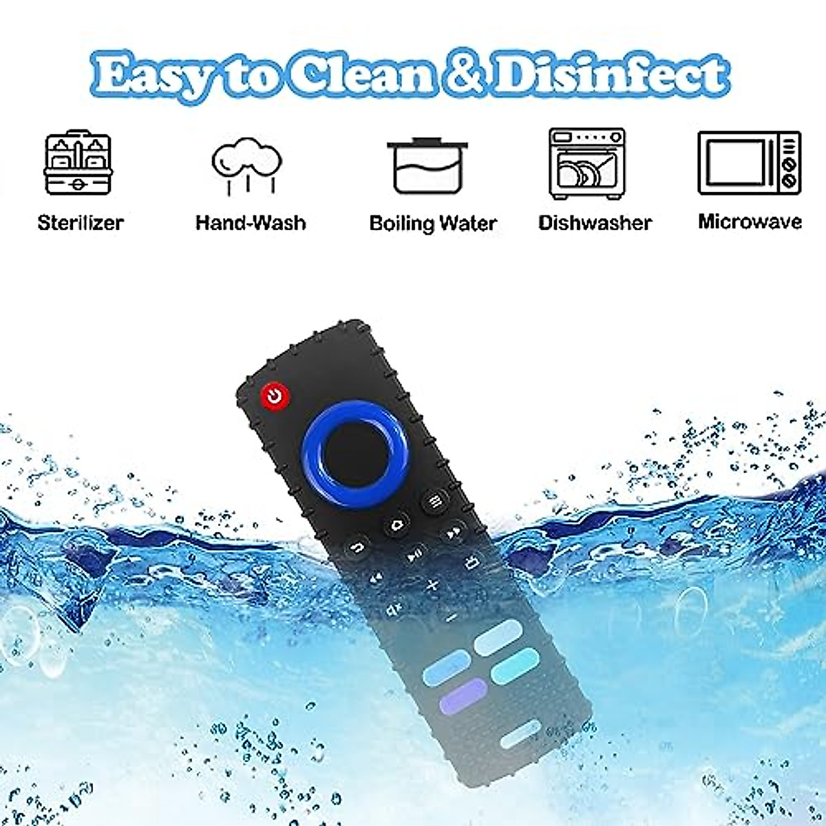 ROBBEAR Baby Teething Toys, Food Grade Silicone Teethers for Babies 3 6 12 18 Months, Fire Stick TV Remote Shape Infant Chew Toys for Boys and Girls, Freezer BPA Free (FTV-Purple)