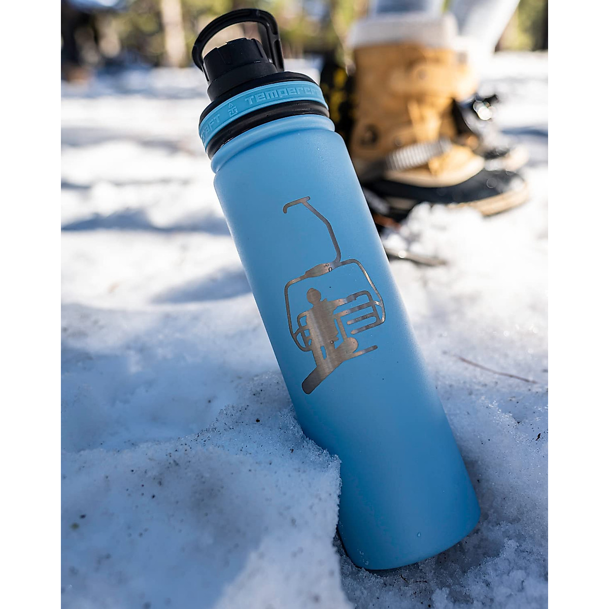 Tempercraft 22 oz Vacuum Insulated Sport Bottle | Custom Laser Engraved Options | Stainless Steel, Double-Walled, Wide Mouth (Plum - Custom)