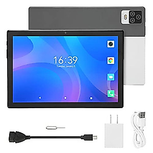 Honio 10.1 Inch Tablet, 8MP Front 16MP Rear Octacore CPU US Plug 100-240V 5G WiFi Support 4G LTE 12GB 256GB Tablet 12.0 (Silver)