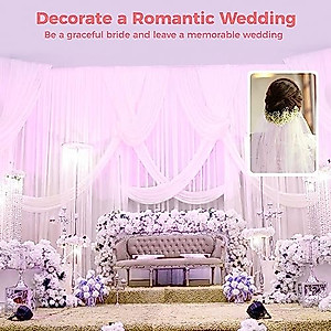 Gold Glitter Sequin Tulle Fabric Star Moon Tutu Skirt Dress Sewing, 63" x 11 Yard Birthday Ribbon Wedding Veil Backdrop Decoration Gauze