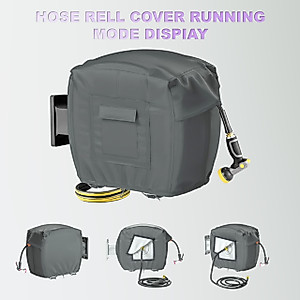 Wall-Mounted Garden Hose Reel Cover, Made of 500D Heavy-Duty Waterproof Oxford Cloth, Waterproof, Sunscreen, UV Protection, All-Weather Protection for Your Garden Hose Reel and Hose.