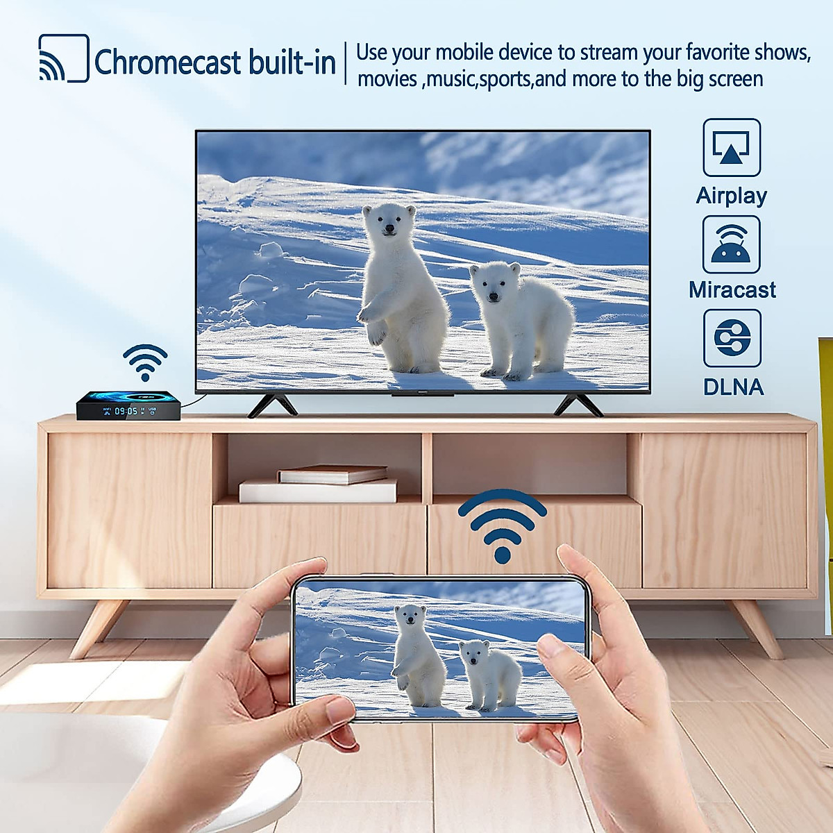 Android TV Box 10.0, Smart TV Box Android 2GB 16GB H616 Quad-Core 64bit CPU Support 2.4G +5G Dual WiFi Ethernet 100M BT 4.0 4K 6K Ultra HD Output H.265 Decoding Android Box