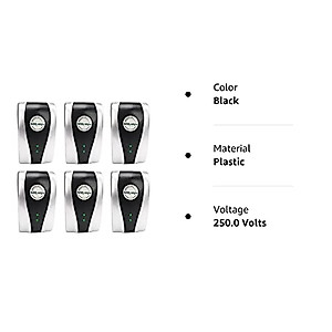 Duvik Power Saver, Energy Saver, Electricity Reducer Power Saving Box US Plug 90V-250V 30KW for Household Office Market 6 Pack, black