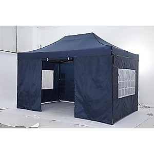 COBIZI 10x15 Pop Up Canopy with 4 Sidewall(Dark Blue)