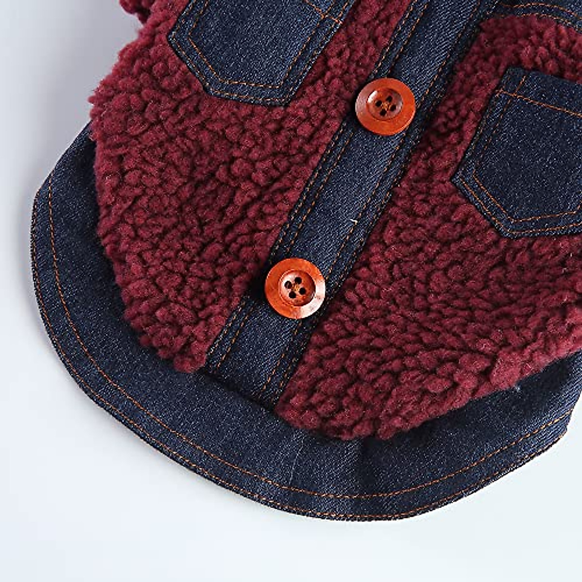 Winter Coats for Medium Large Dogs,Fleece Denim Warm Puppy Jacket for Cold Weather,V-Collar Dog Vest Sweater Clothes