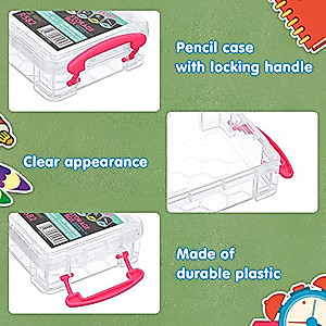 20 Pcs Clear Plastic Pencil Box Large Capacity Pencil Box Stackable Plastic Pencil Case Clear Crayon Organizers and Storage Plastic Pencil Storage for Kids School Drawing Tools Office Storage Supplies