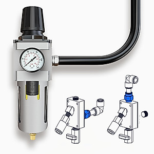 ANCIMOON 2PC 3/4’’ Elbow Air Piping Fittings, 3/4’’ Tubing x 3/4’’ Tubing, Brass-Nickel Plated, 200PSI, Air Tubing Fittings For Shop Garage Compressed Air line System Kit